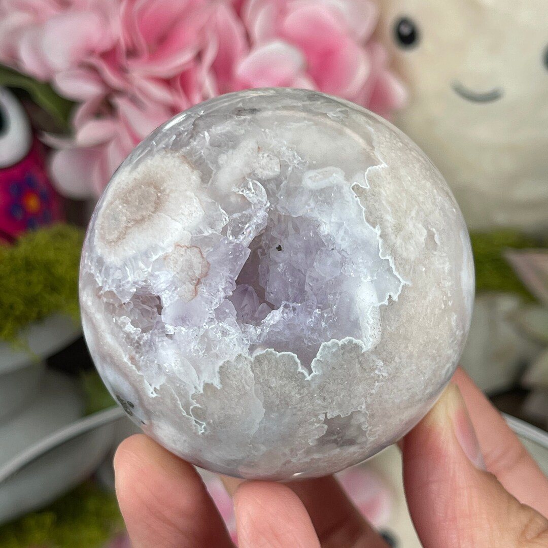 Druzy Pink Amethyst Sphere Purple Druzy Sphere Geode Natural Orb Druzy ...