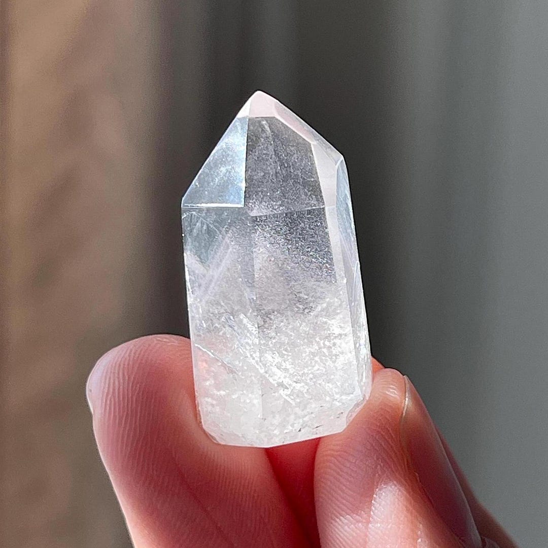 Mini Pink Phantom Lithium Quartz Faceted Tower Pink Lithium Gem Brazil ...