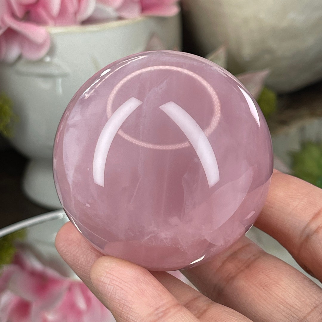 Star Rose Quartz Sphere: Gemmy Lavender Crystal Orb - Etsy