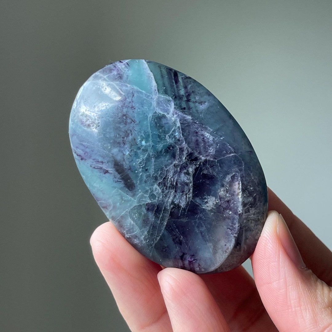 Feathered Snowflake Blue Fluorite White Dendritic Crystal Blue Gem ...