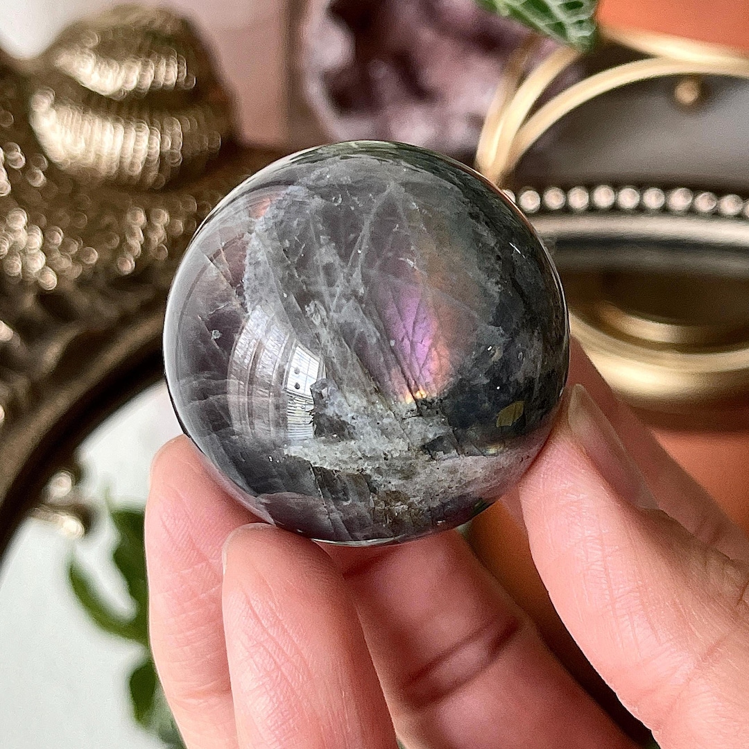 Madagascar Pink Purple Sunset Labradorite Sphere Pink Labradorite ...