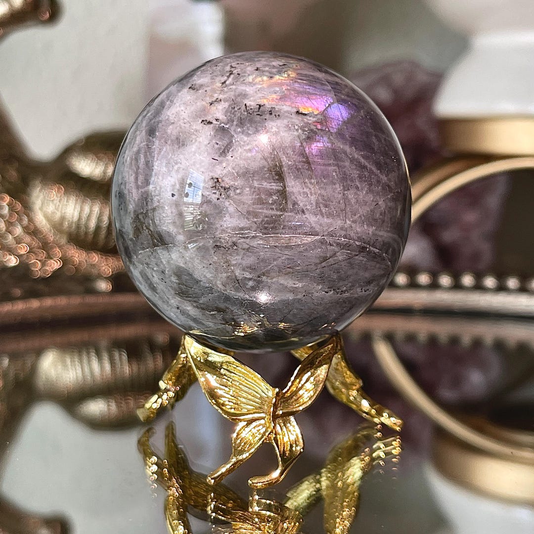 Madagascar Pink Purple Sunset Labradorite Sphere Pink Labradorite ...
