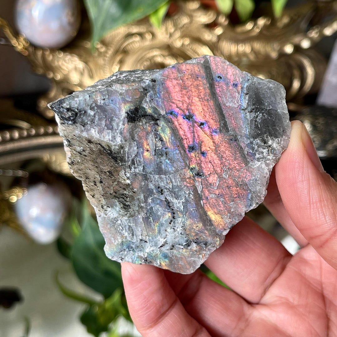 Madagascar Pink Labradorite Freeform Rough Labradorite Raw Blue ...