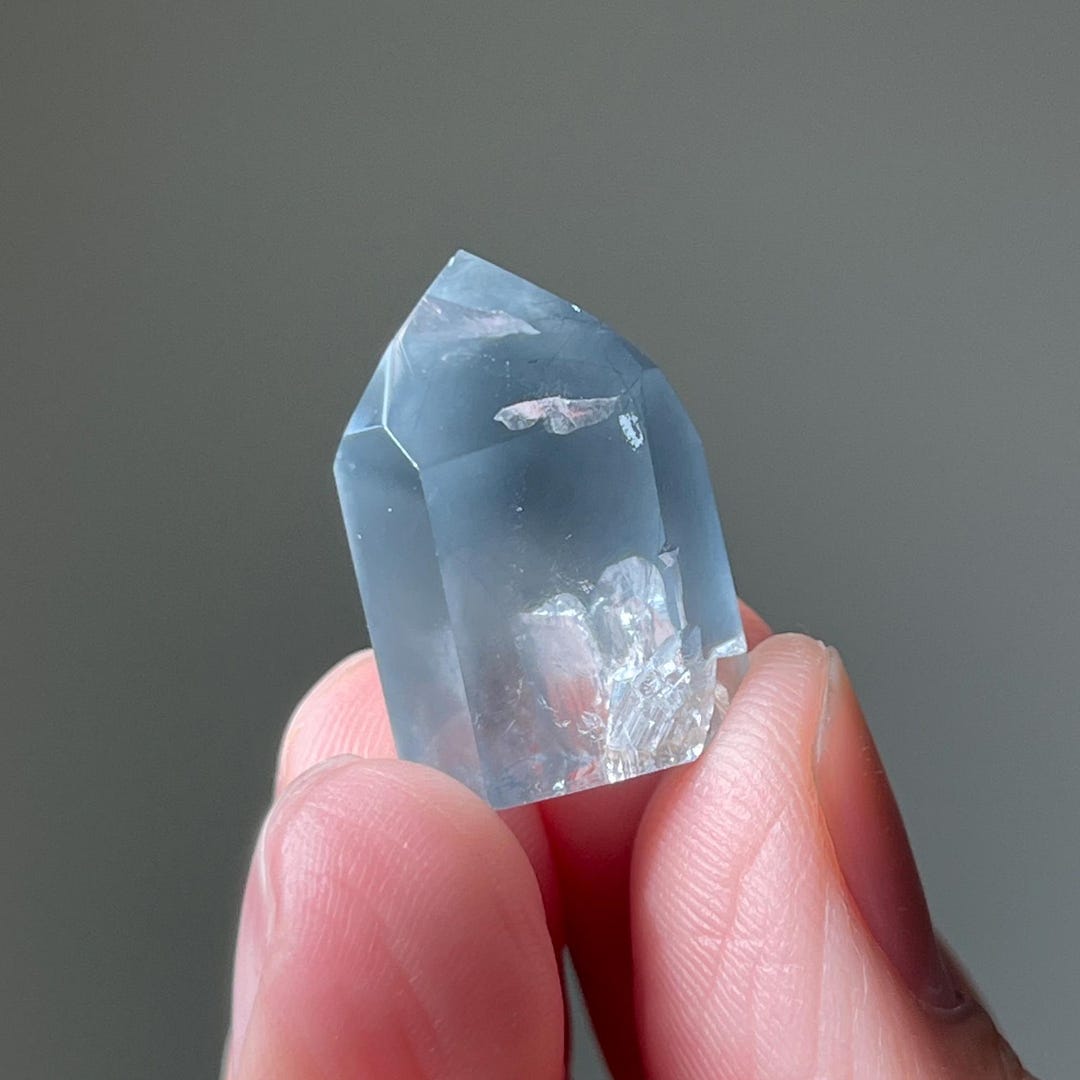 Rare Mini Blue Tara Night Shade Faceted Tower Gem Brazil Blue Quartz ...