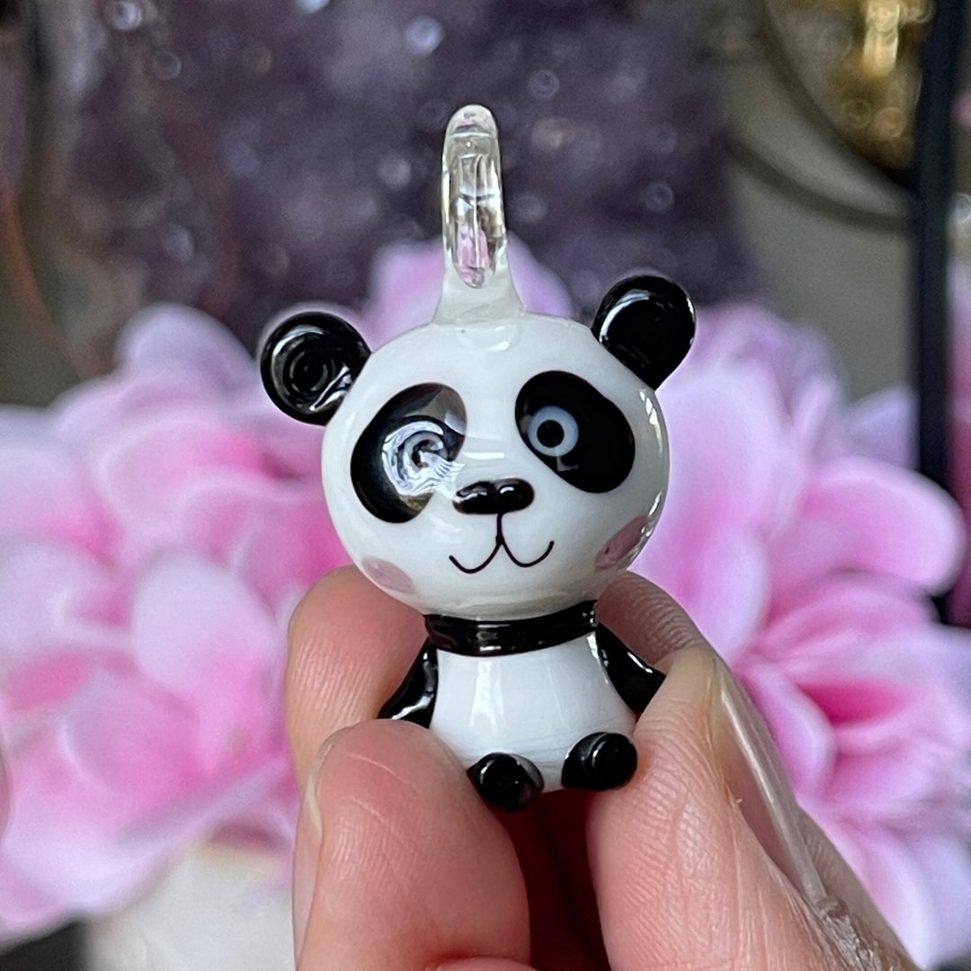 Artisanal Panda Bear Artisanal Glass Panda Charm Gift Panda Jewelry ...