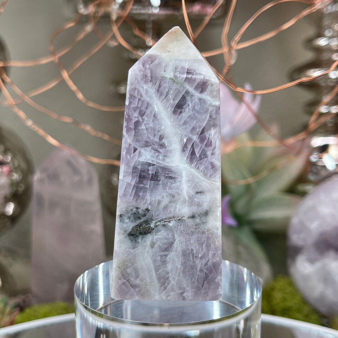 Lavender Hackmanite Pyrite Tower Crystal Purple Home Decor Polished ...