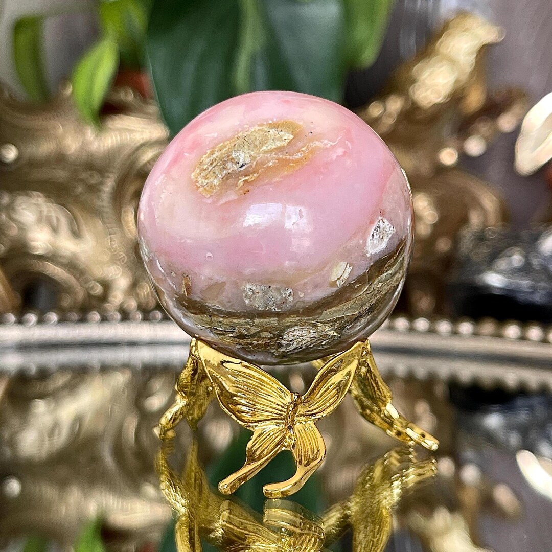Peru Pink Opal Sphere Pink Opal Gem Peru Opal Pebble Decor Pink Opal ...