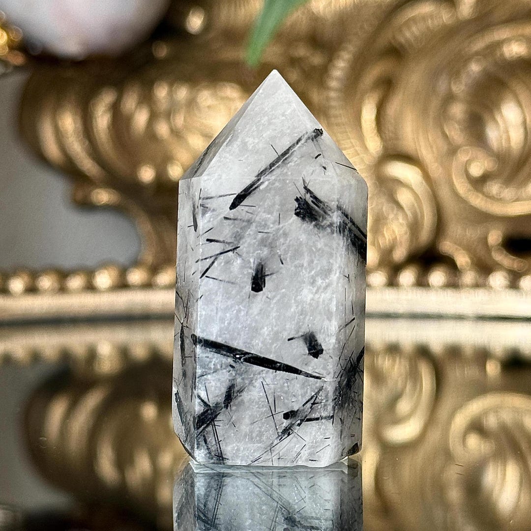 Mini Tourmalinated Quartz Tower Tourmaline Quartz Crystal Point ...