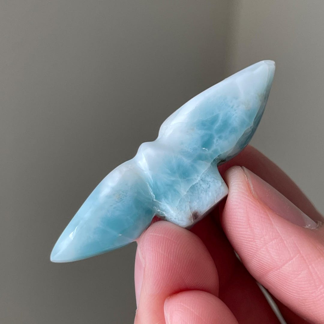 Larimar Whale Tail Dominican Republic Hand Carved Crystal Blue ...