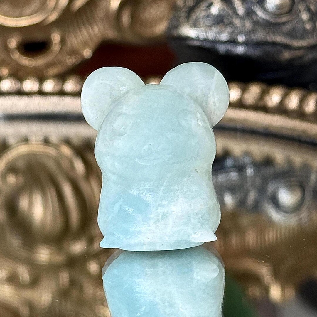 Rare Aquamarine Hamster Carving Kawaii Japan Hamster Blue Aquamarine ...