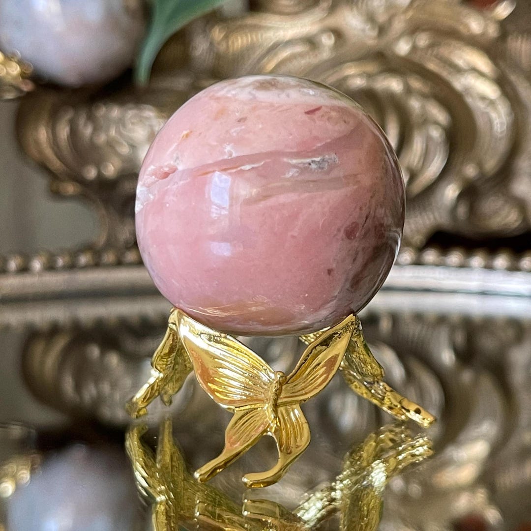 Peruvian Pink Opal Sphere Pink Opal Gem Peru Opal Pebble Decor Pink ...