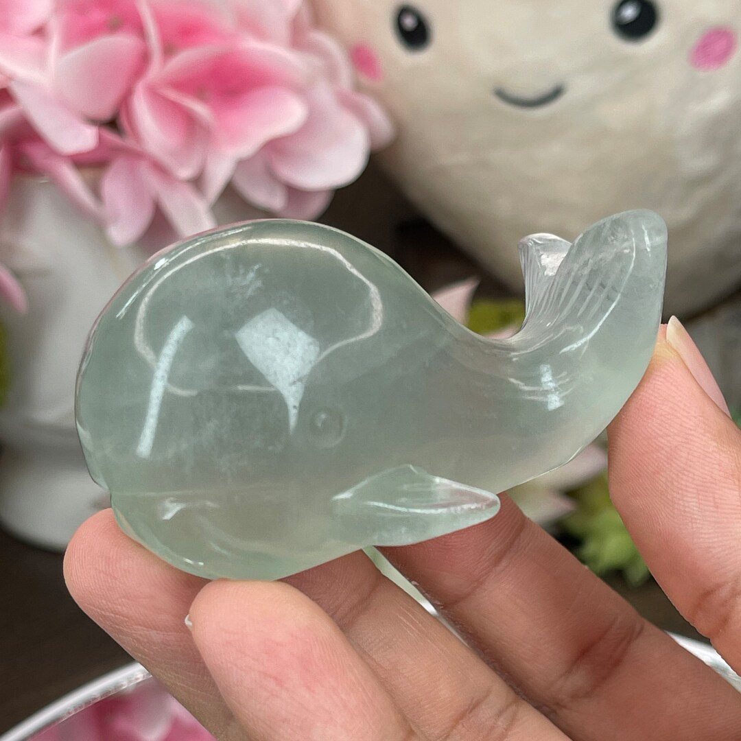Baja Blast Mint Green Fluorite Polished Crystal Whale Natural Fluorite ...