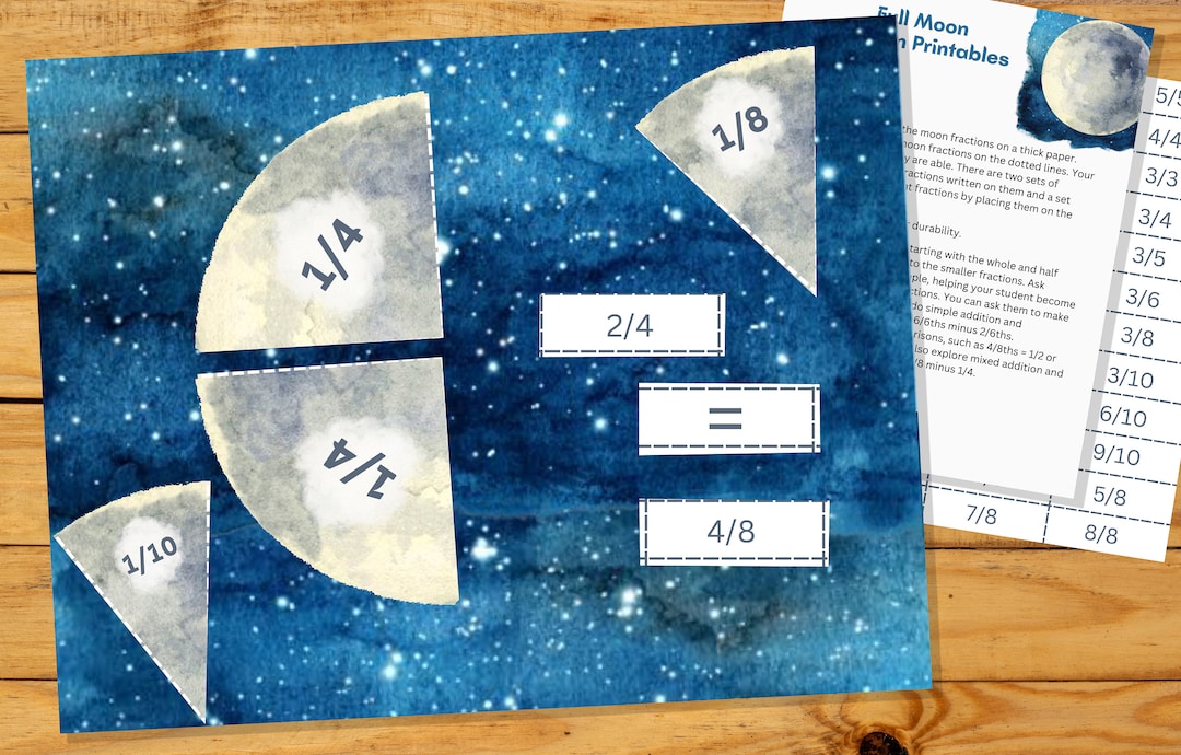 Full Moon Fractions | Fun Math | Star Themed | 21 Page Digital Download ...