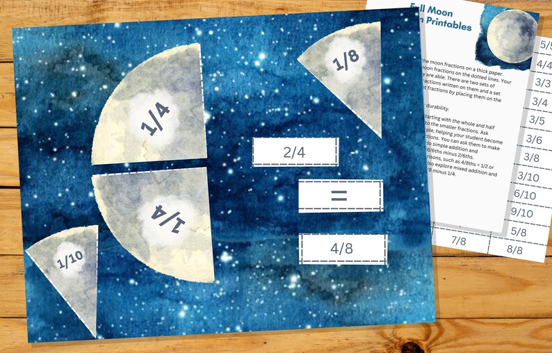Full Moon Fractions | Fun Math | Star Themed | 21 Page Digital Download ...
