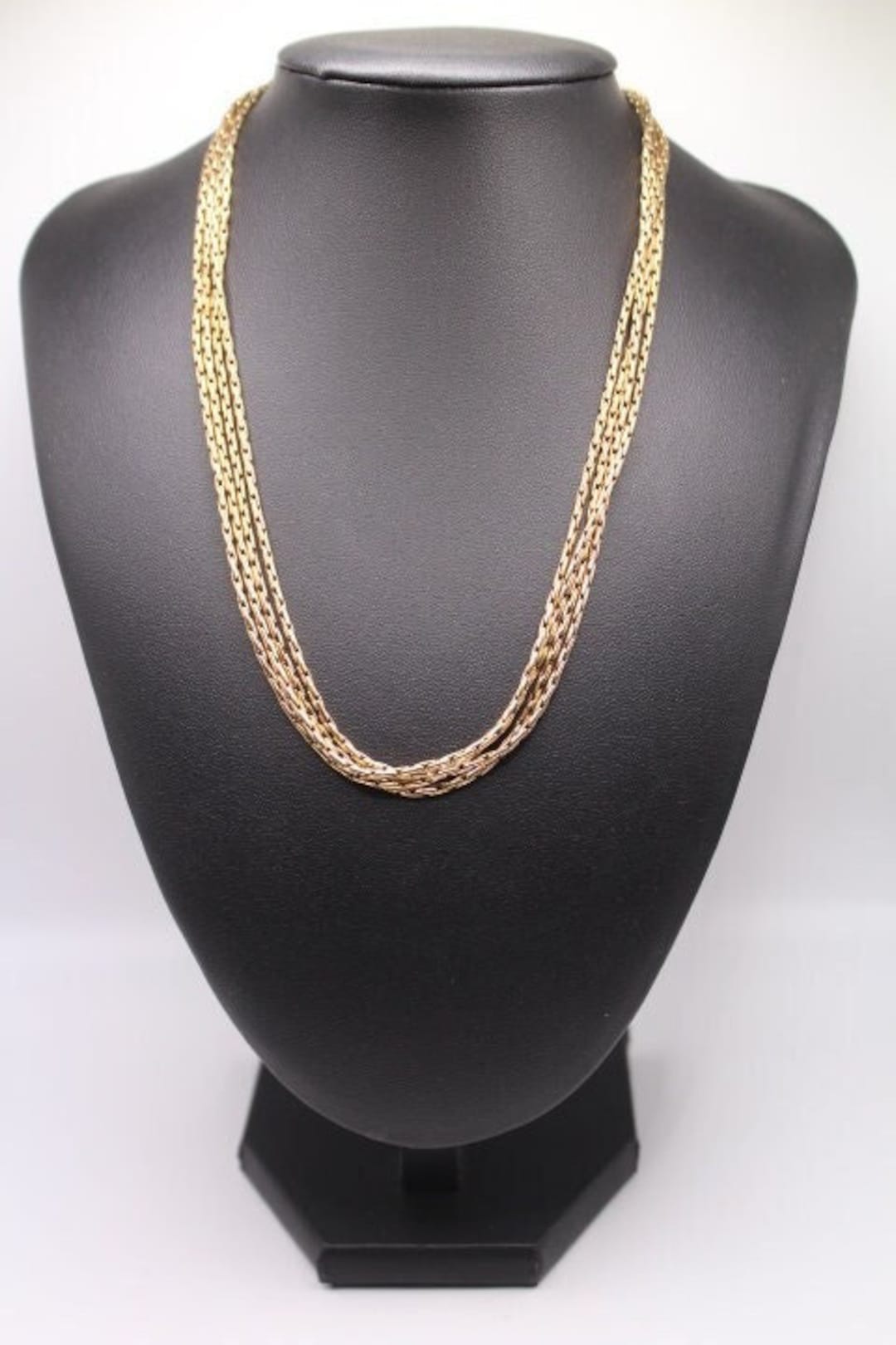 Premier Designs Vintage Three Strand Gold Tone Chain Necklace - Etsy