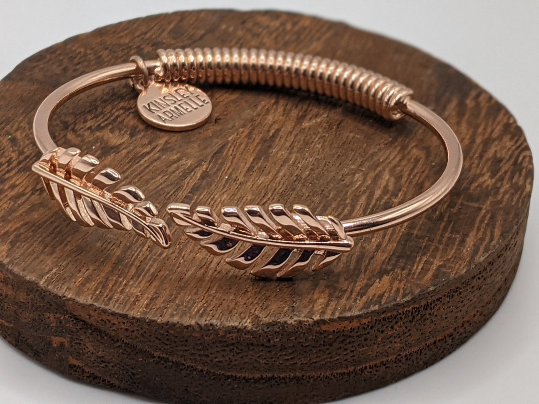 Rose Gold Laurel Leaf Kinsley Armelle Bracelet - Etsy