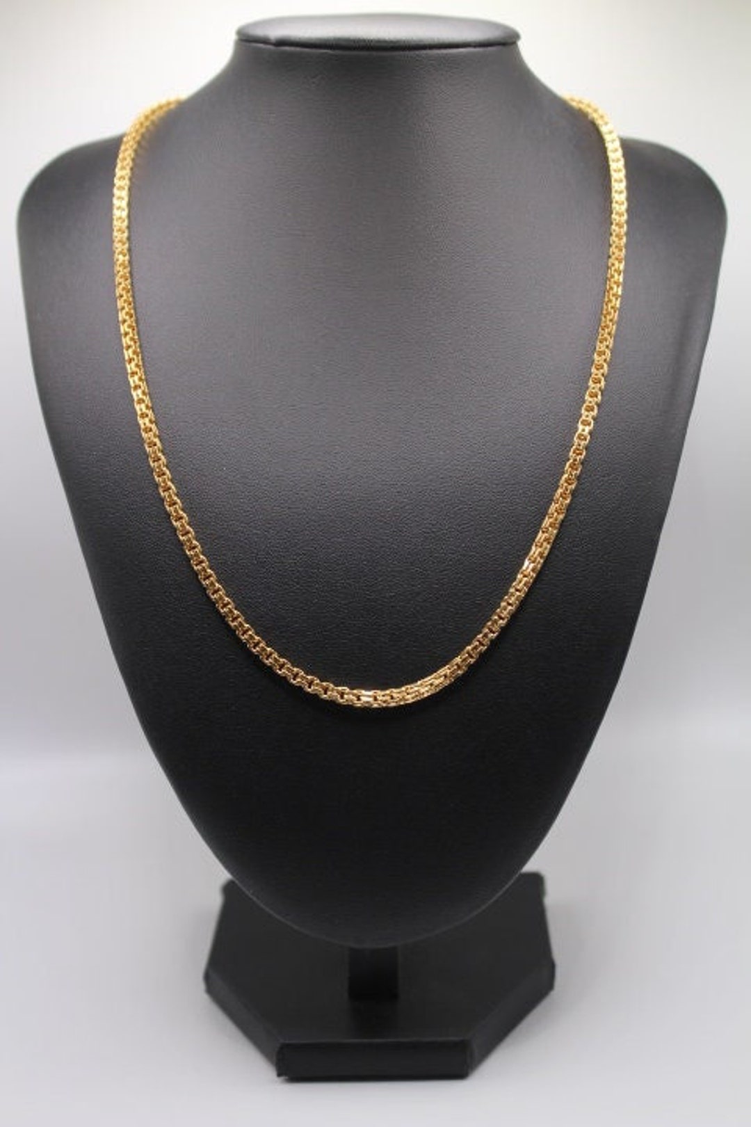 Vintage 20-inch Monet Signed Gold Tone Square Link Chain - Etsy