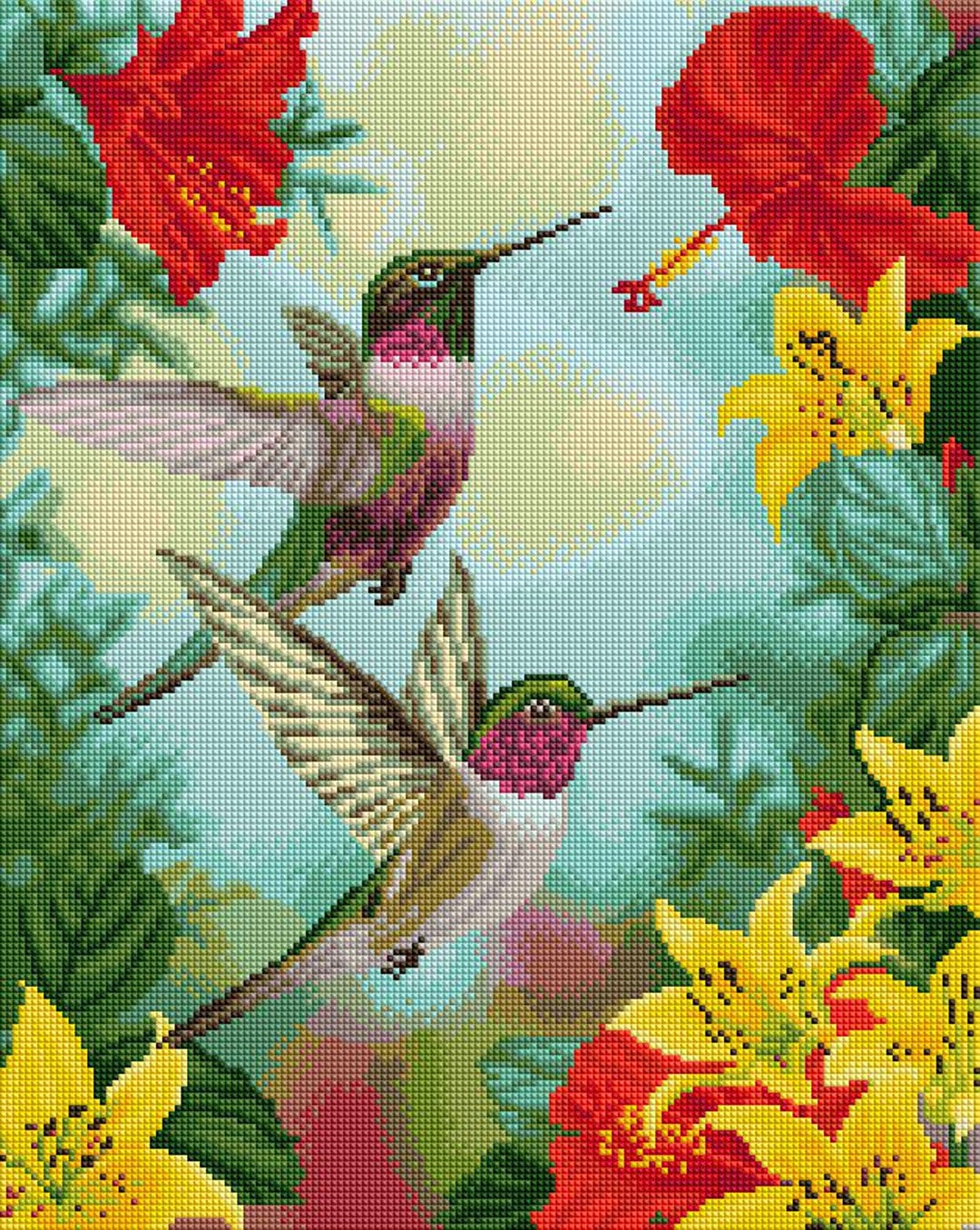 Beautiful Hummingbirds Diamond Mosaic Kit. Relaxing and Therapeutic ...