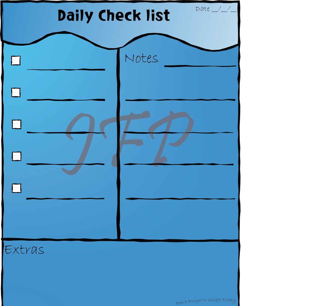 Simple Blue Daily Check List and to Do List for Chores and Other ...
