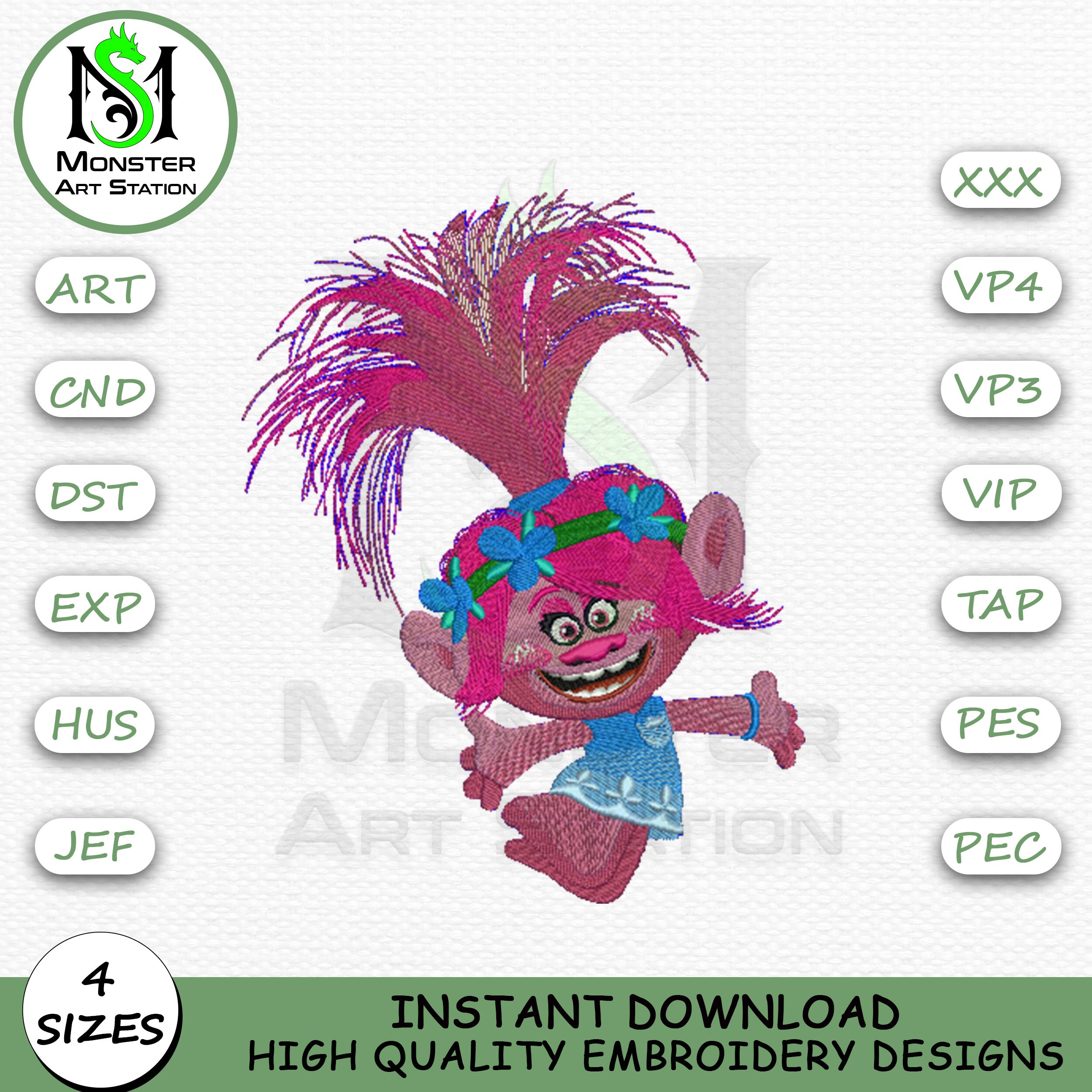 Princess Poppy Trolls Machine Embroidery Design Princess Poppy EMB ...