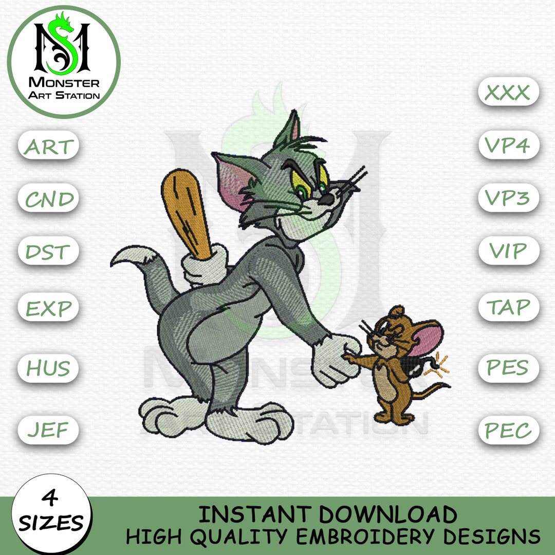 Tom and Jerry Machine Embroidery Design Tom and Jerry Embroidery ...