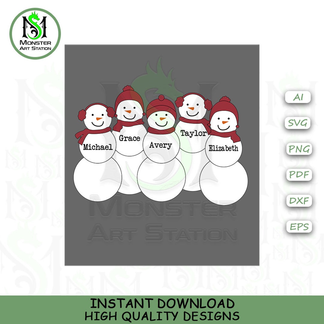 Snowman Svg, Snowman Family Svg, Gift Vector Svg, Snow People Svg ...