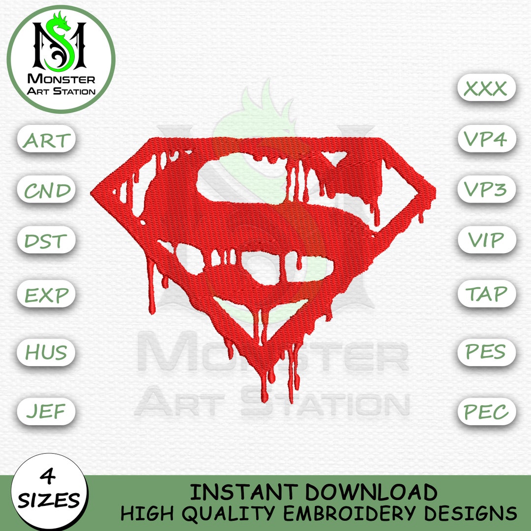 Superman Blood Logo Machine Embroidery Design Superman Logo Embroidery ...