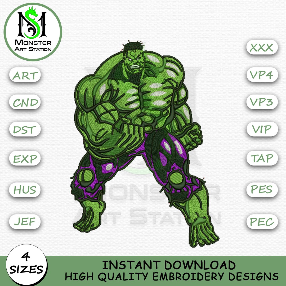 Marvel Angry Hulk Machine Embroidery Design Marvel Hulk Digitizing ...