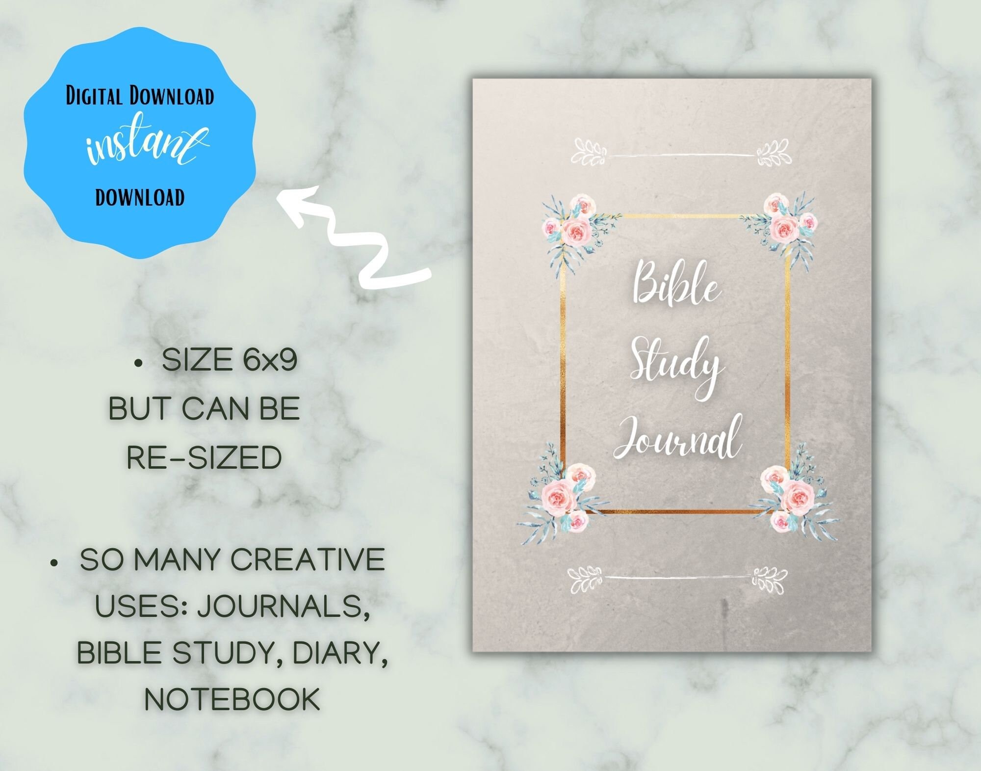 Printable Bible Journal Book Cover Personalize Your Spiritual Journey ...