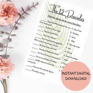 BIBLE TRIVIA - 12 Disciples - Bible Study - Church Groups - Christian ...