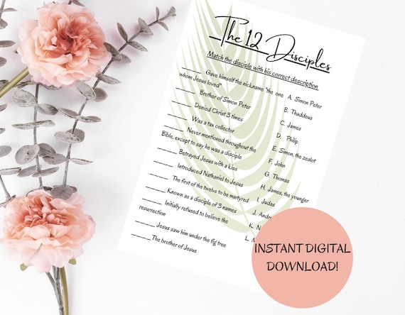 BIBLE TRIVIA 12 Disciples Bible Study Church Groups - Etsy