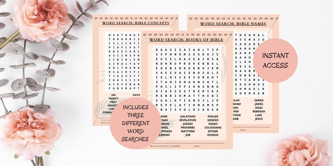 BIBLE WORD SEARCH - Bible Study - Church Groups - Christian Meetings - Etsy