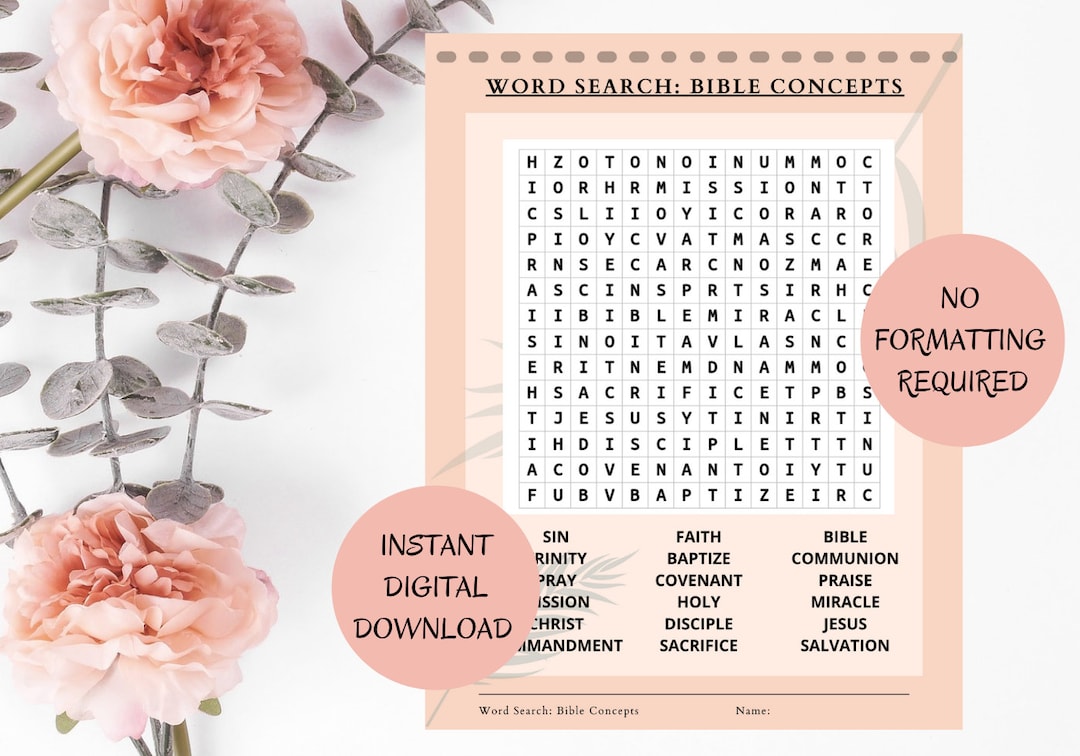 BIBLE WORD SEARCH - Biblical Concepts - Bible Study - Church Groups ...