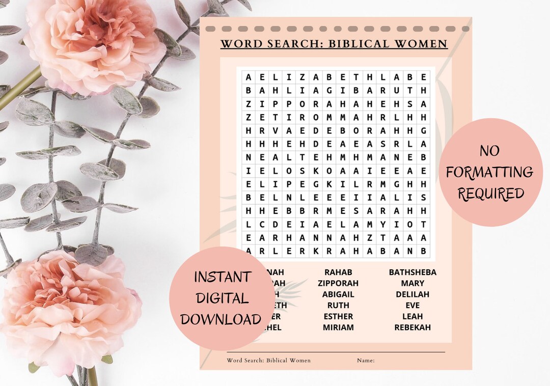 BIBLE WORD SEARCH - Biblical Women - Bible Study - Church Groups ...