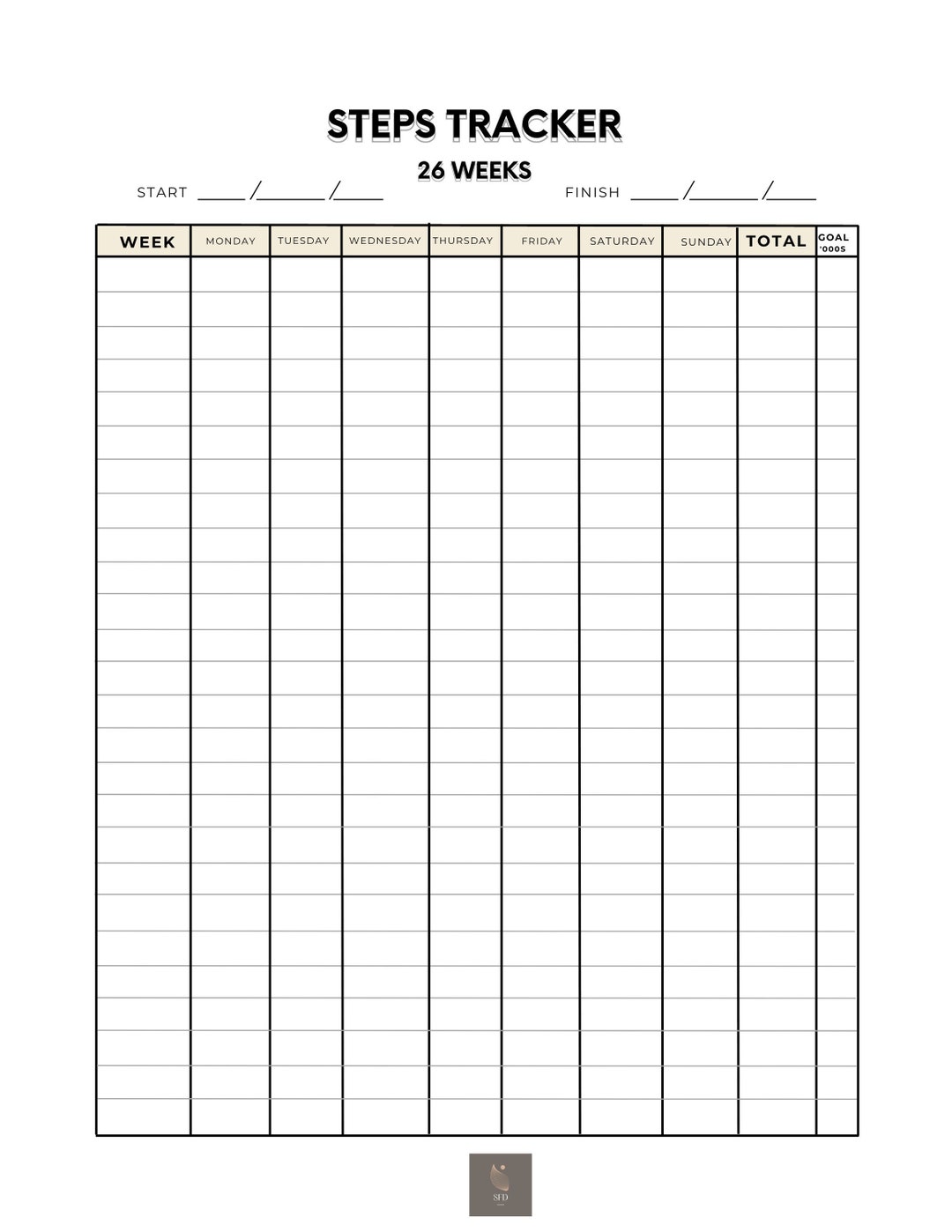 Walking Tracker (printable) - Etsy