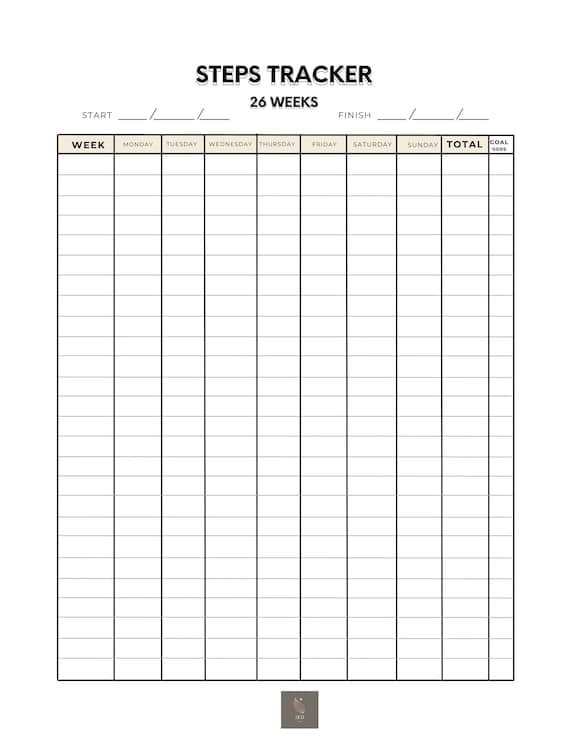 Walking Tracker printable - Etsy