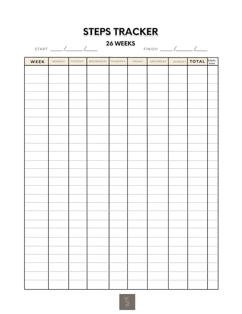 Walking Tracker (printable) - Etsy