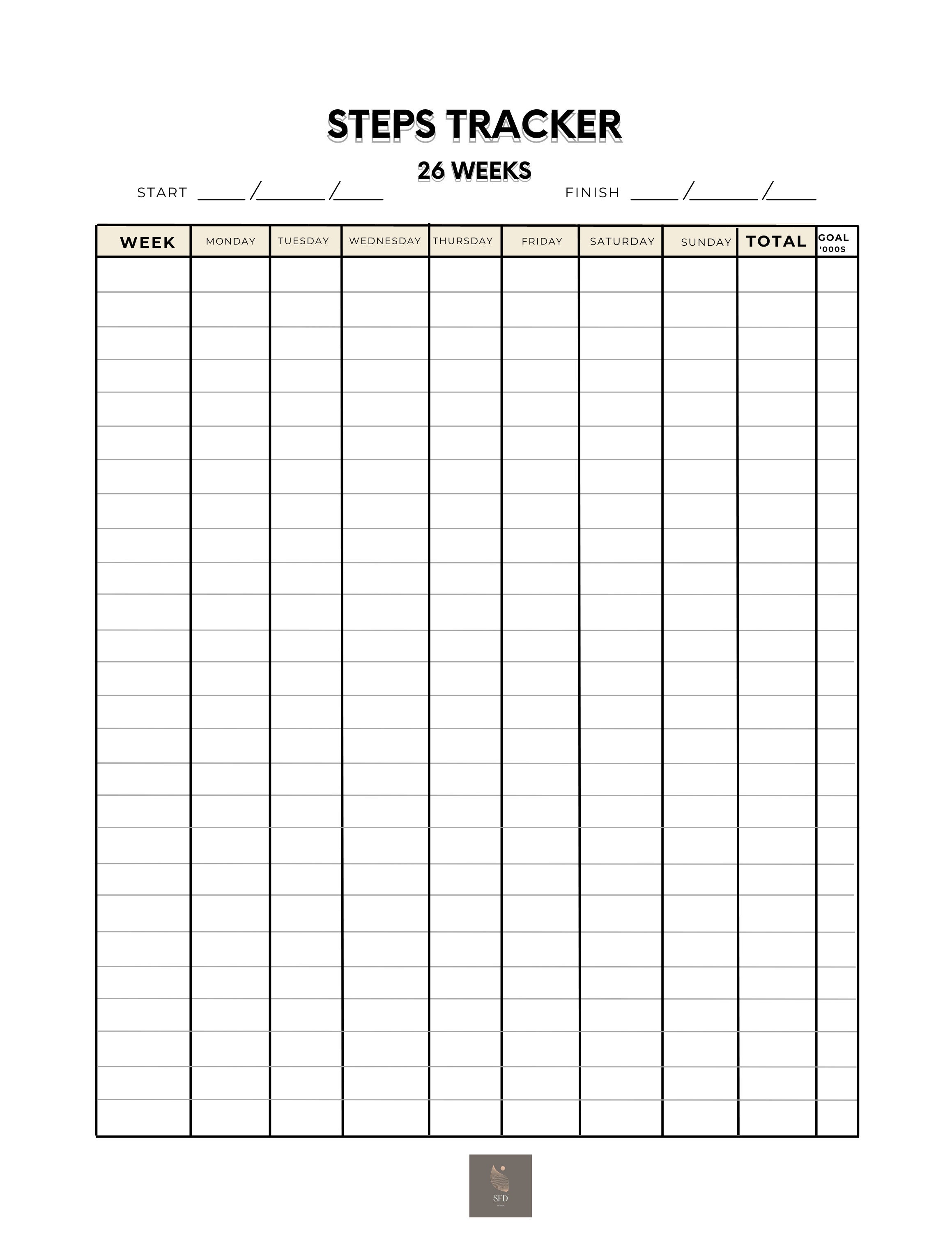 Walking Tracker (printable) - Etsy