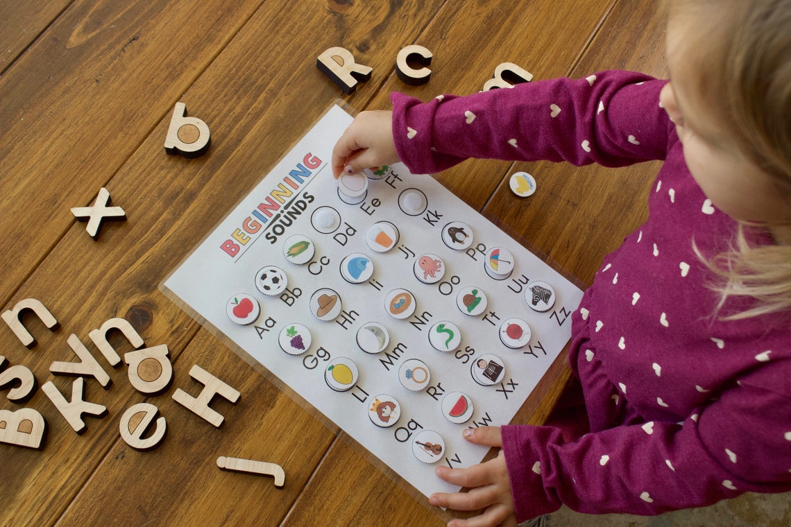 Printable Alphabet Beginning Sounds Worksheet Educational - Etsy