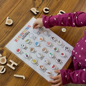 Printable Alphabet Beginning Sounds Worksheet, Educational Activity ...