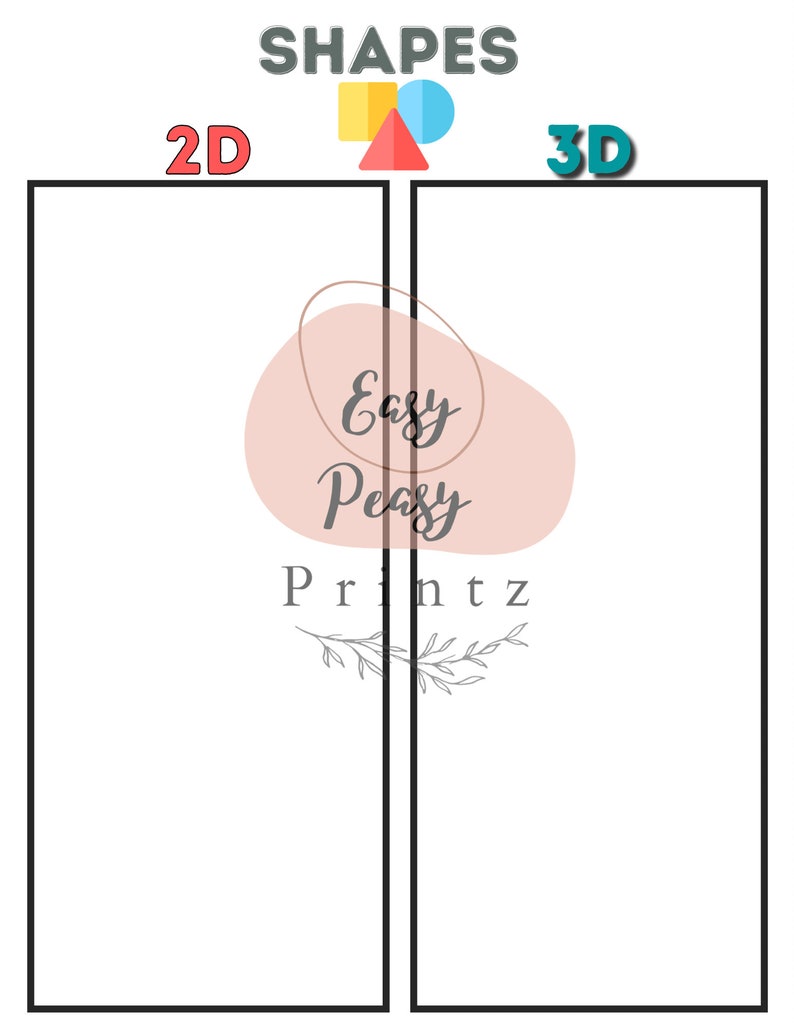 Shape Matching/sorting Printable 2D and 3D, Learning Shapes, Preschool ...