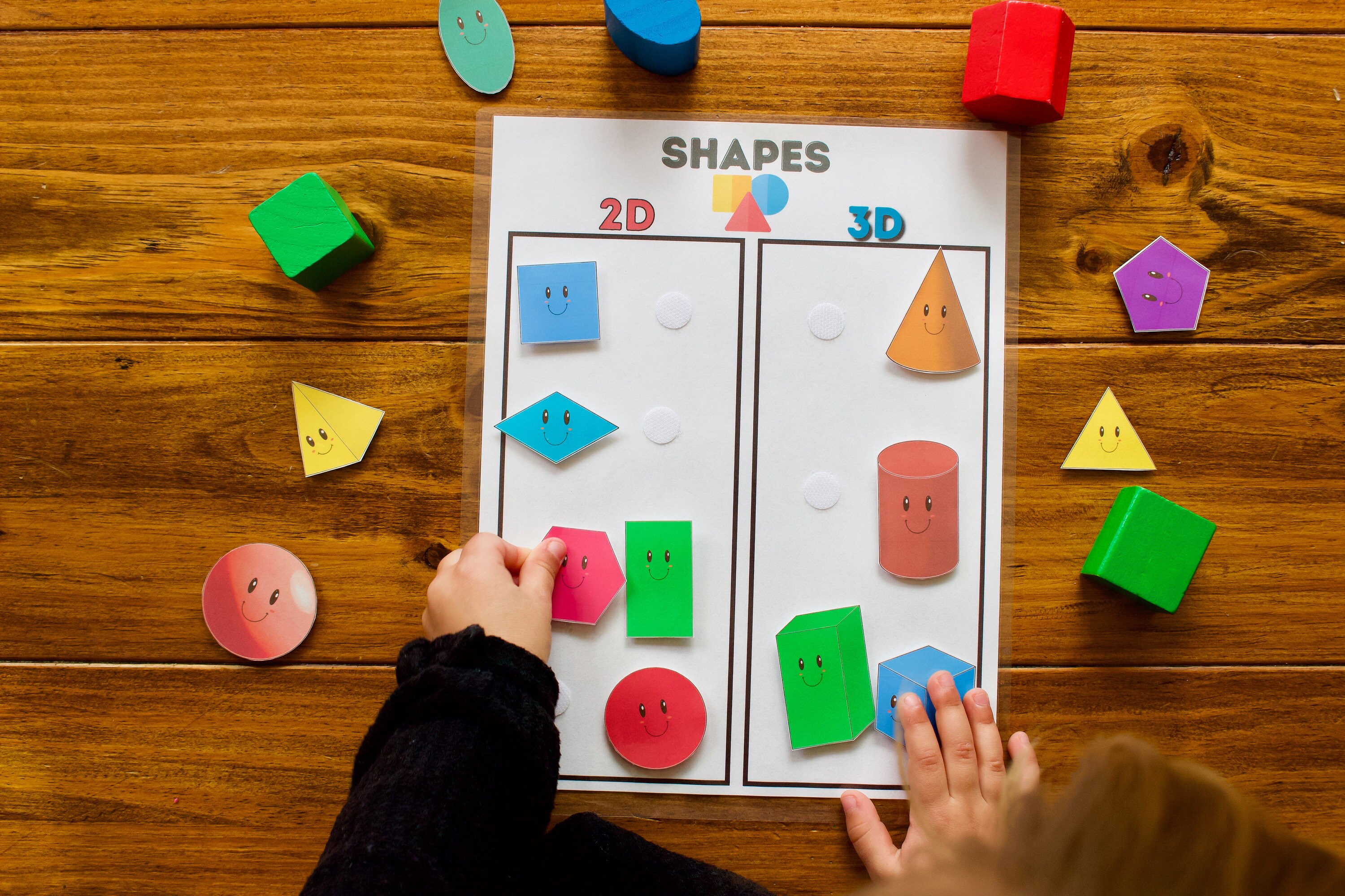 Shape Matching/sorting Printable 2D and 3D, Learning Shapes, Preschool ...