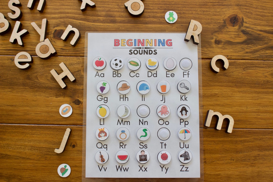 Printable Alphabet Beginning Sounds Worksheet Educational - Etsy