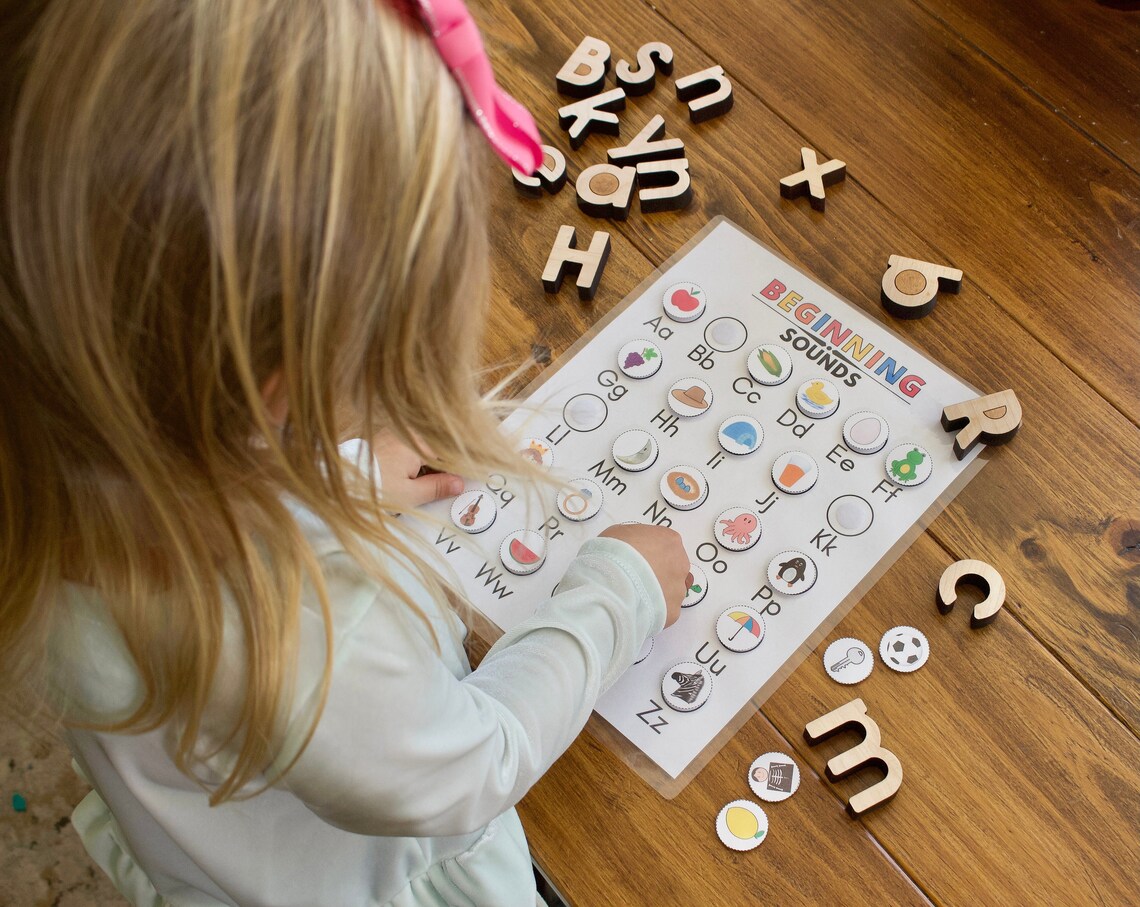 Printable Alphabet Beginning Sounds Worksheet Educational - Etsy