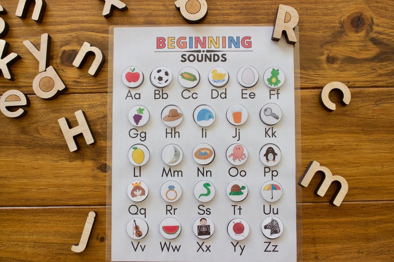 Printable Alphabet Beginning Sounds Worksheet Educational - Etsy