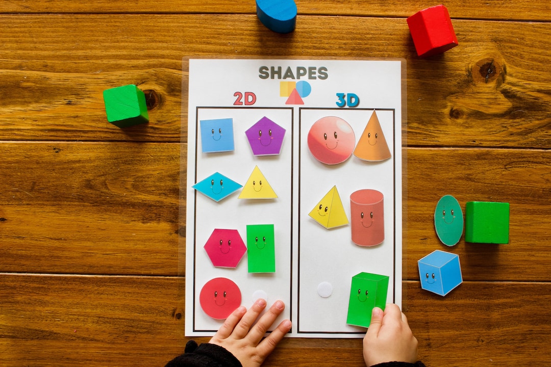 Shape Matching/sorting Printable 2D and 3D, Learning Shapes, Preschool ...