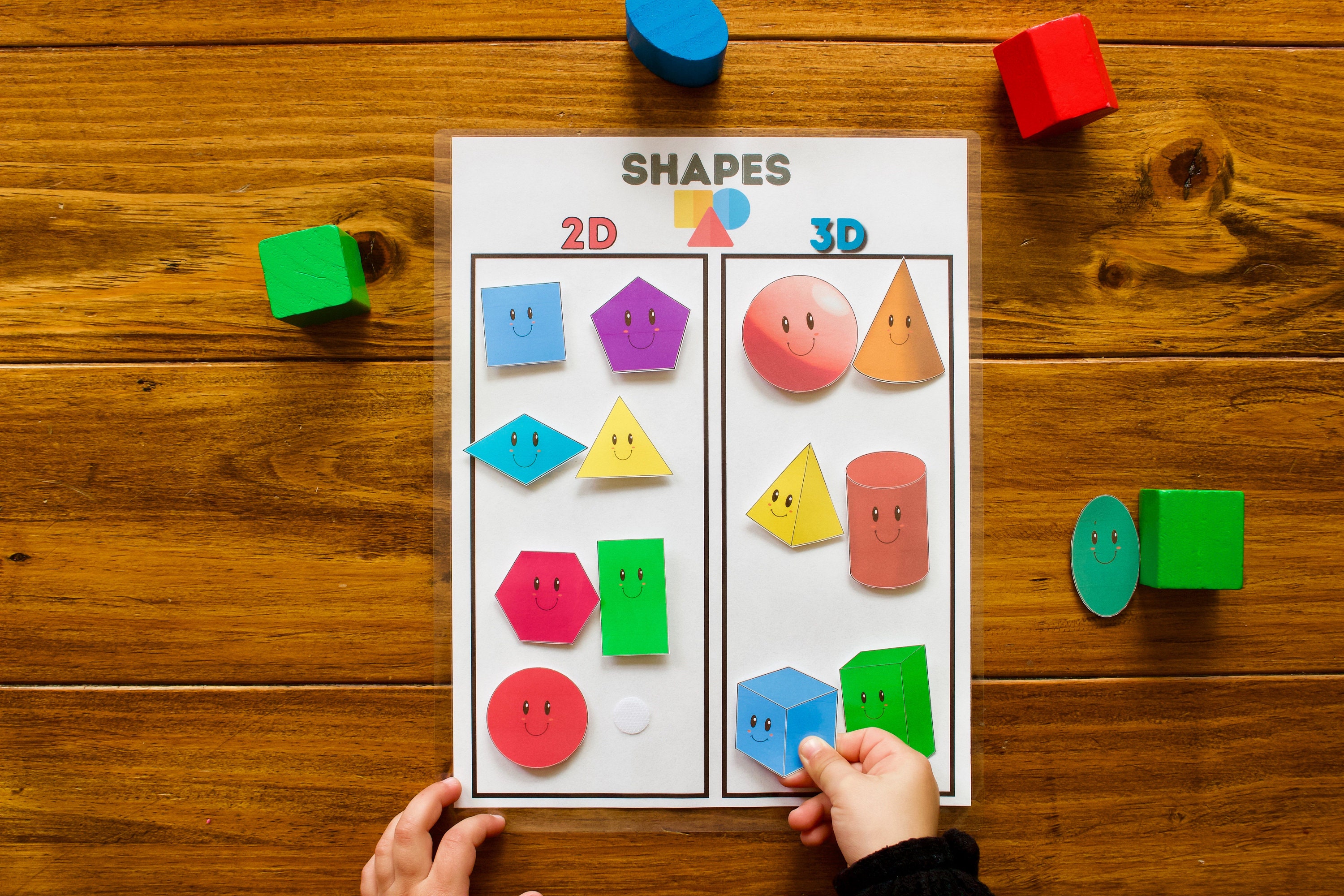 Shape Matching/sorting Printable 2D and 3D, Learning Shapes, Preschool ...