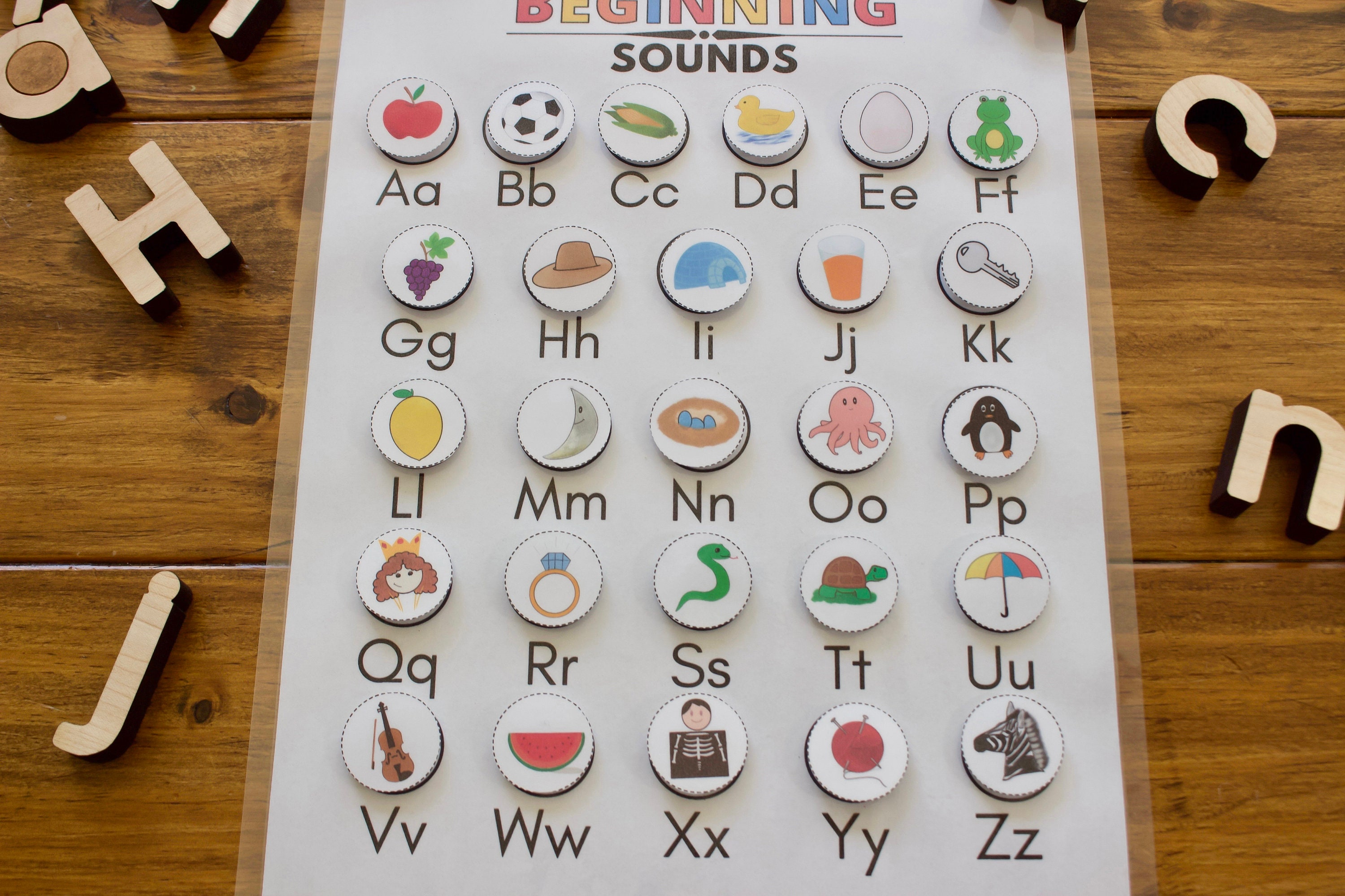Printable Alphabet Beginning Sounds Worksheet Educational - Etsy