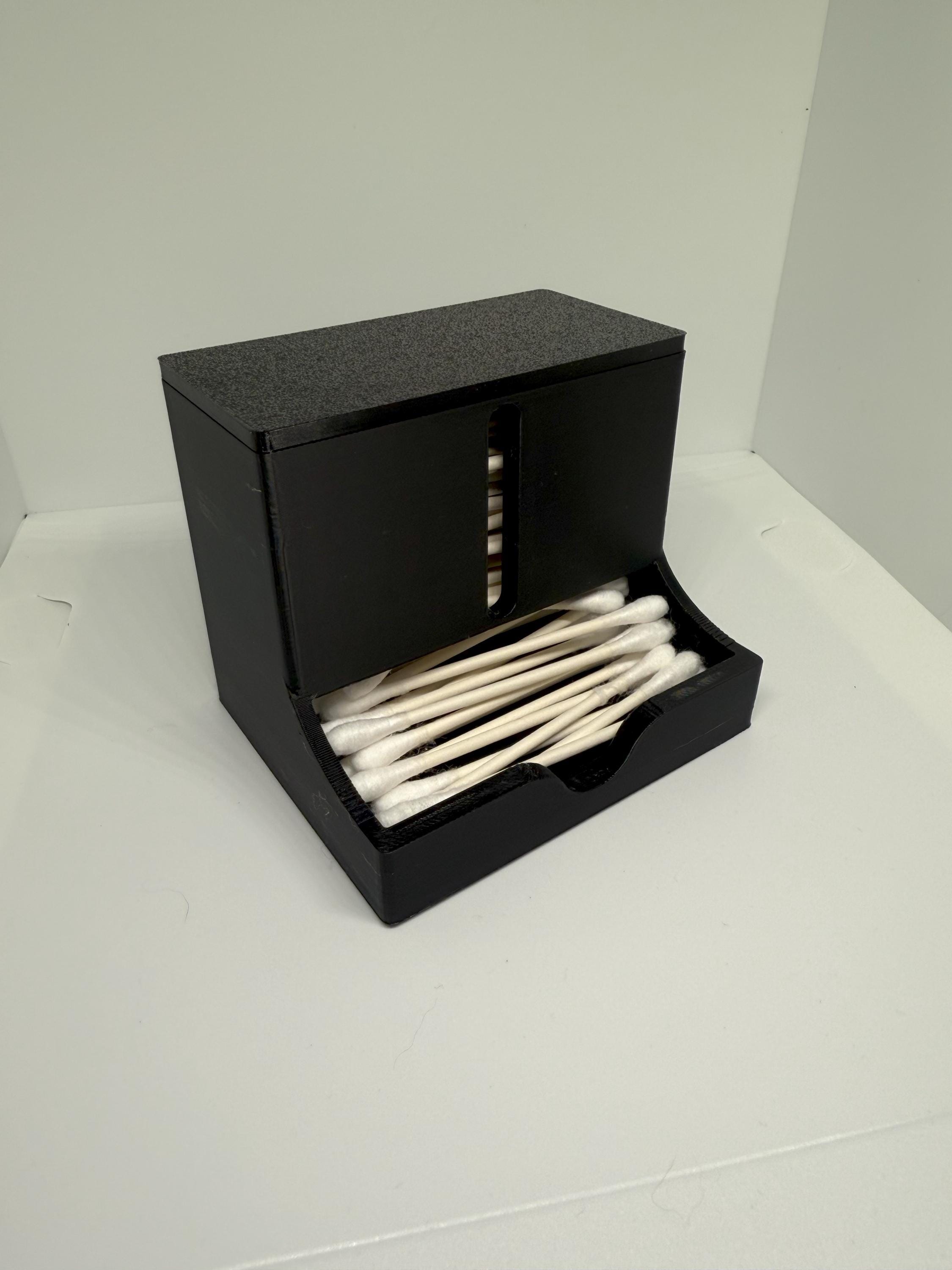 Minimalist Q-tip Holder & Cotton Swab Dispenser | Modern Black Bathroom ...