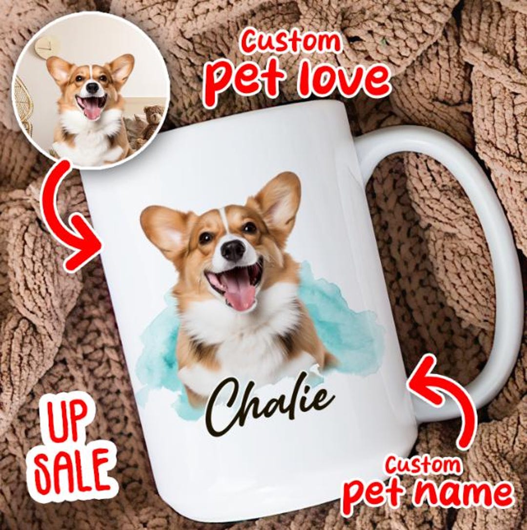 Personalized Pet Mugs, Custom Dog Portrait, Custom Pet Mug Dog Coffee ...